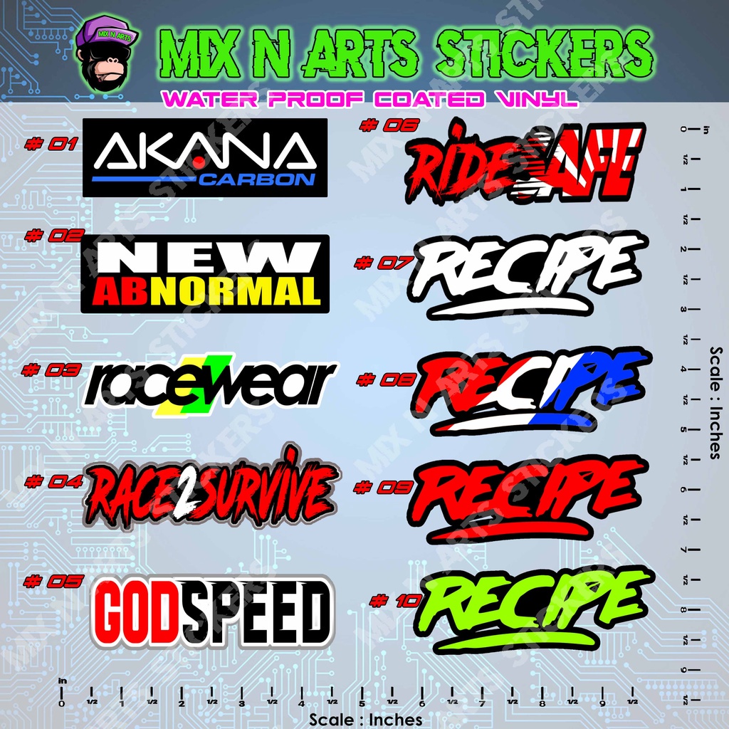 Akana Recipe Waterproof Vinyl Sticker for Motorcycle Tumbler Ect (Sold ...
