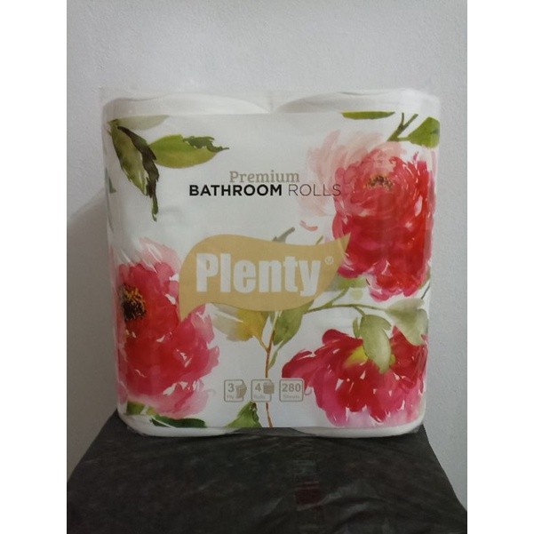 Tissue Plenty Premium Bathroom Rolls 3 ply 4 in 1 (4 Rolls) | Shopee ...