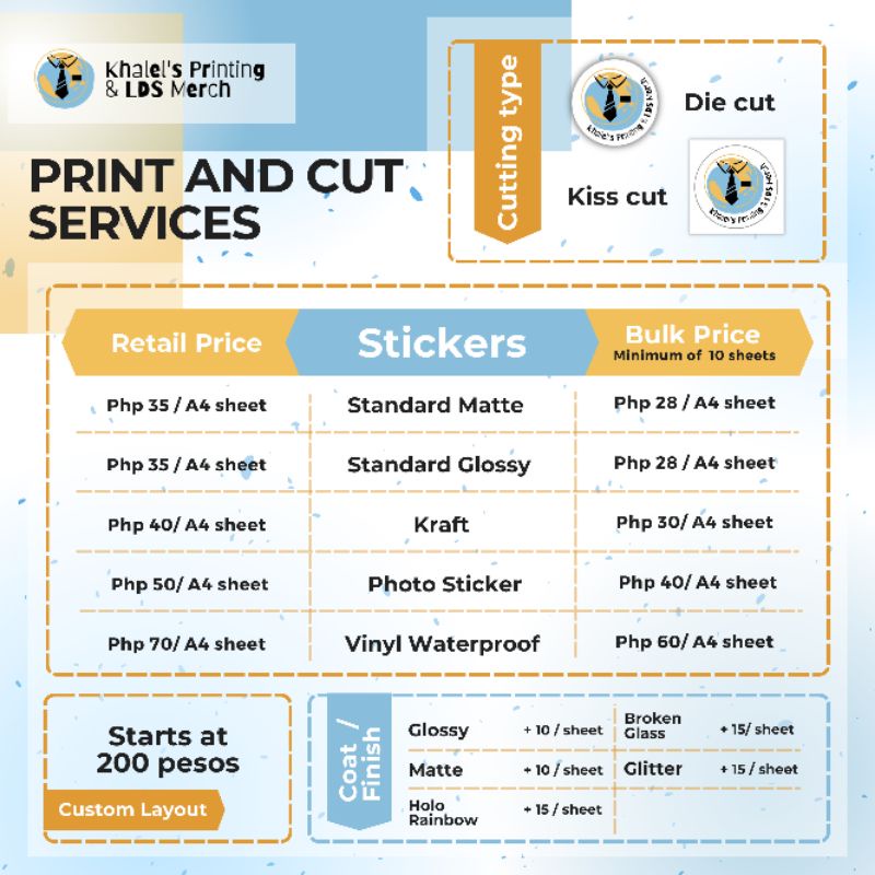 Print and Cut Services Sticker Label Machine Cut | Shopee Philippines