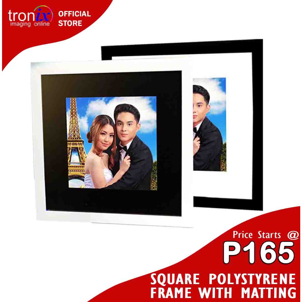 Tronix Imaging Square Picture Polystyrene Frame With Matting For 8.5 X ...