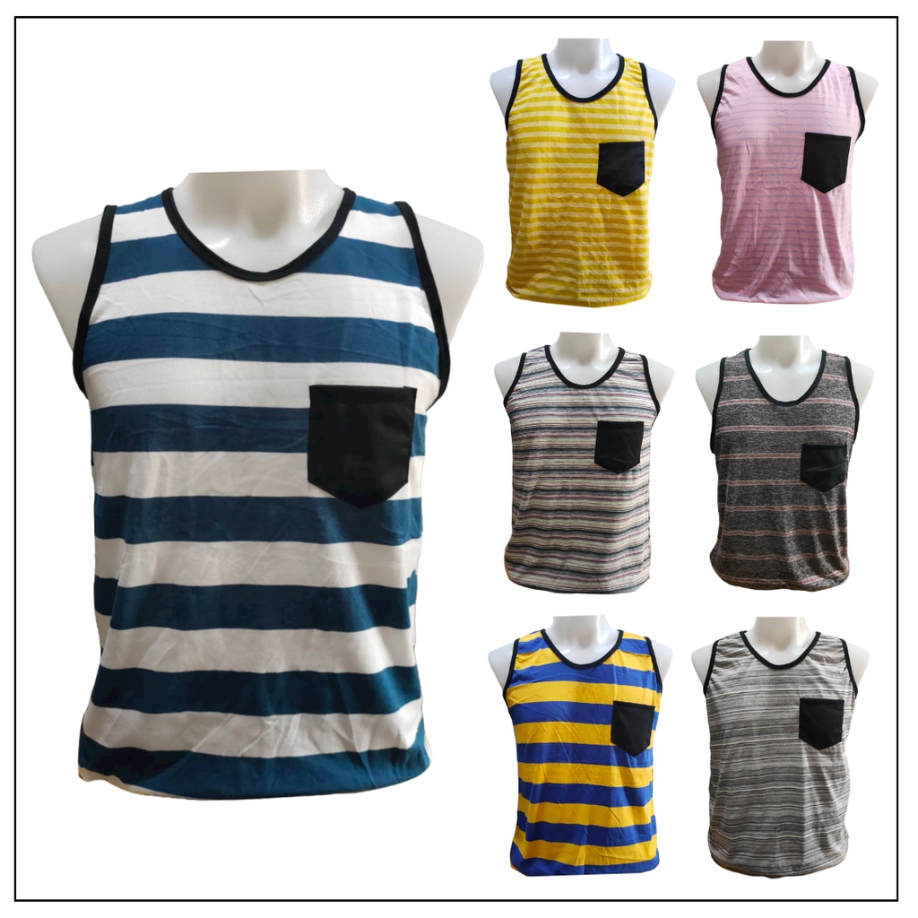MEN'S BIG SANDO STRIPE OR PLAIN | Shopee Philippines