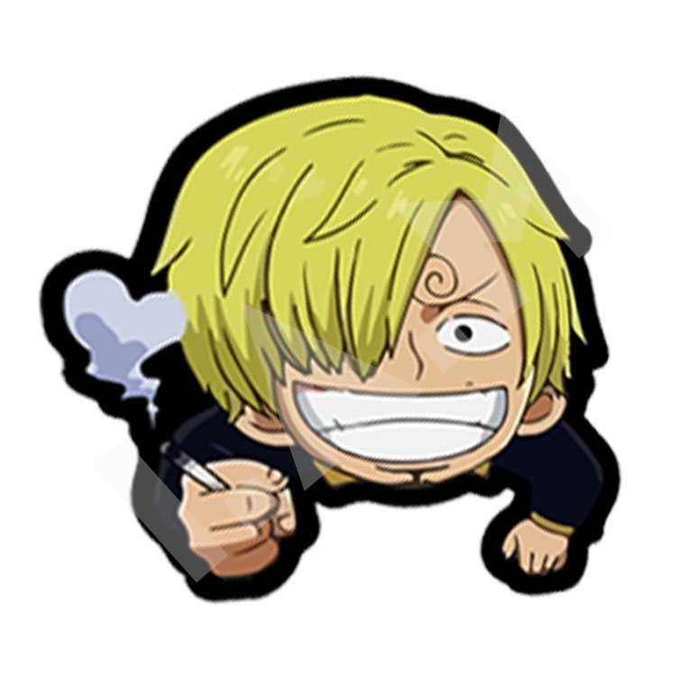 AQUAFLASK PEEKER STICKERS One Piece Luffy Sanji Zoro Nami Usopp Chopper ...