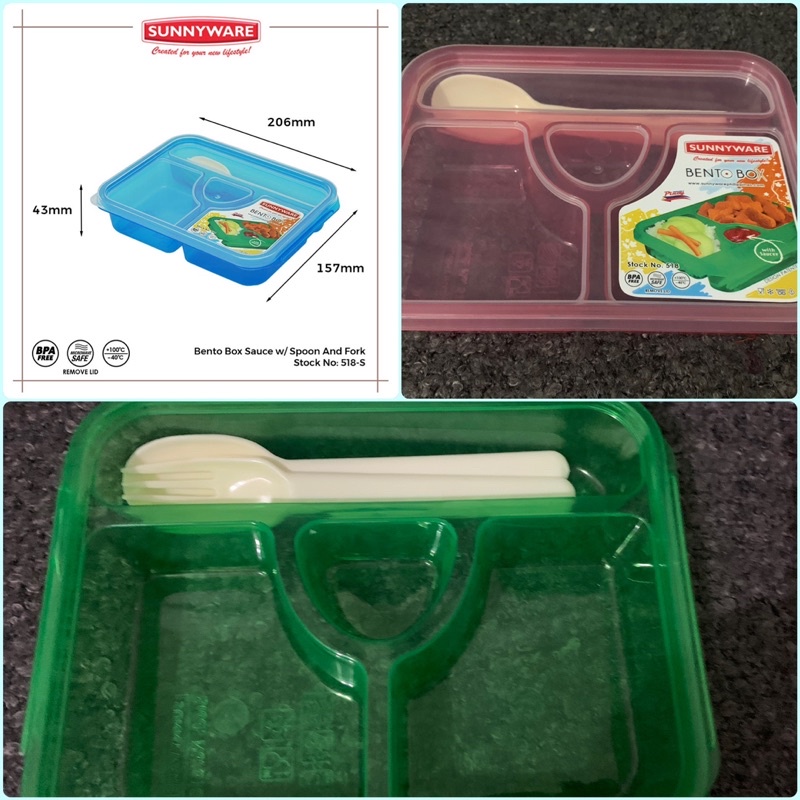Baunan Lunch Box Bento Box with Spoon and Fork 1 piece | Shopee Philippines