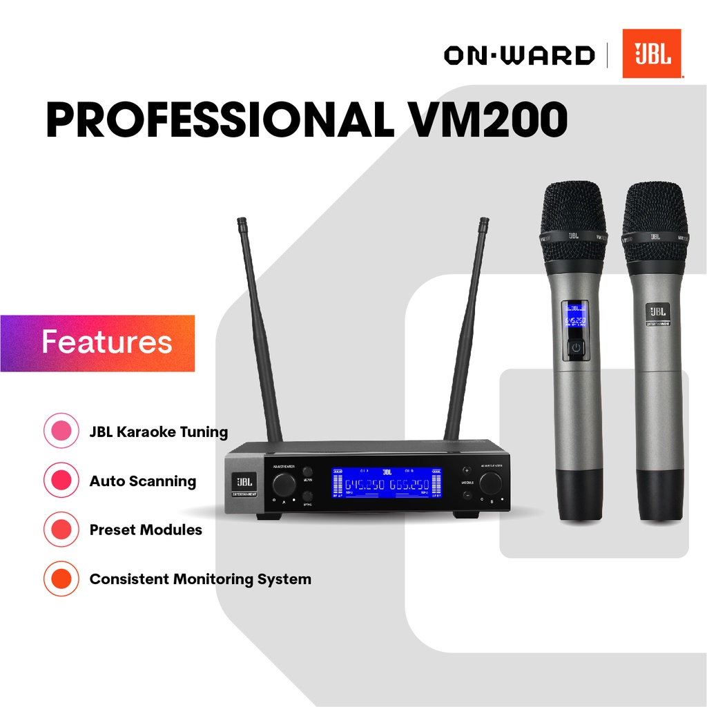 JBL Professional VM200 Dual-Channel Wireless Microphone System | Shopee ...