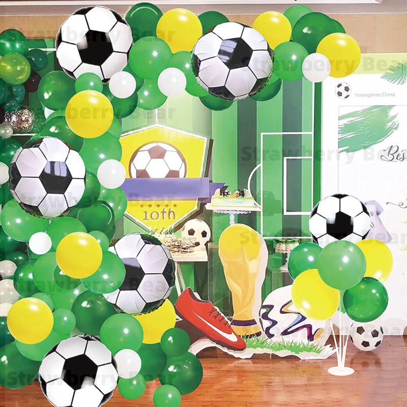 1set Football Themed Green Balloon Arch Combination 2022 Qatar FIFA ...