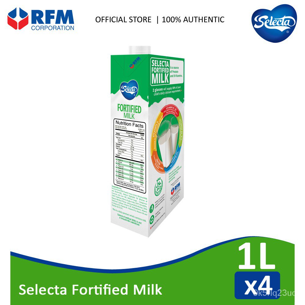 Selecta Fortified Milk 1 Liter - Set of 4s X2D9 | Shopee Philippines