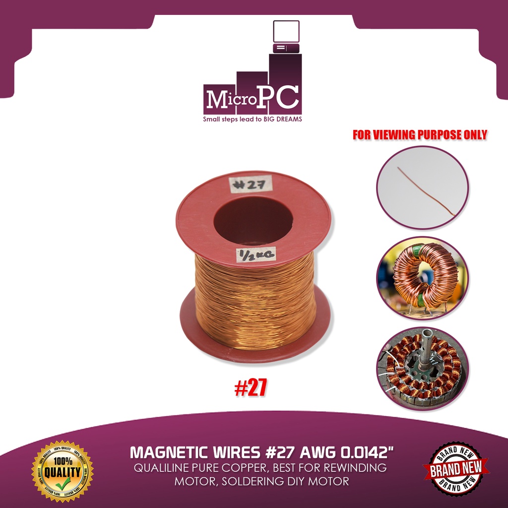 MAGNETIC WIRES #27 AWG 0.0142", QUALILINE PURE COPPER, BEST FOR ...