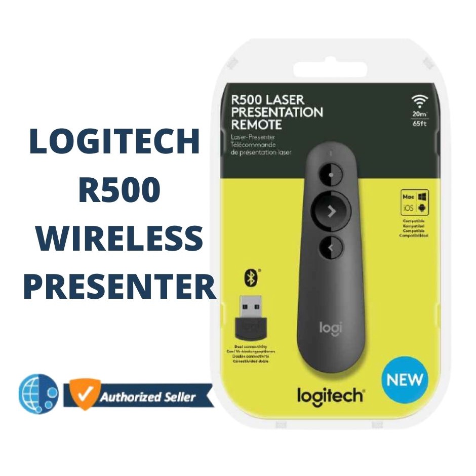 Logitech R500 Laser Presenter, 20m – Windows, macOS, iOS, Android ...