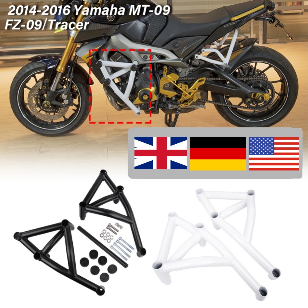 LJBKOALL Motorcycle Crash Bar Stunt Cage Engine Guard Bumpers for ...