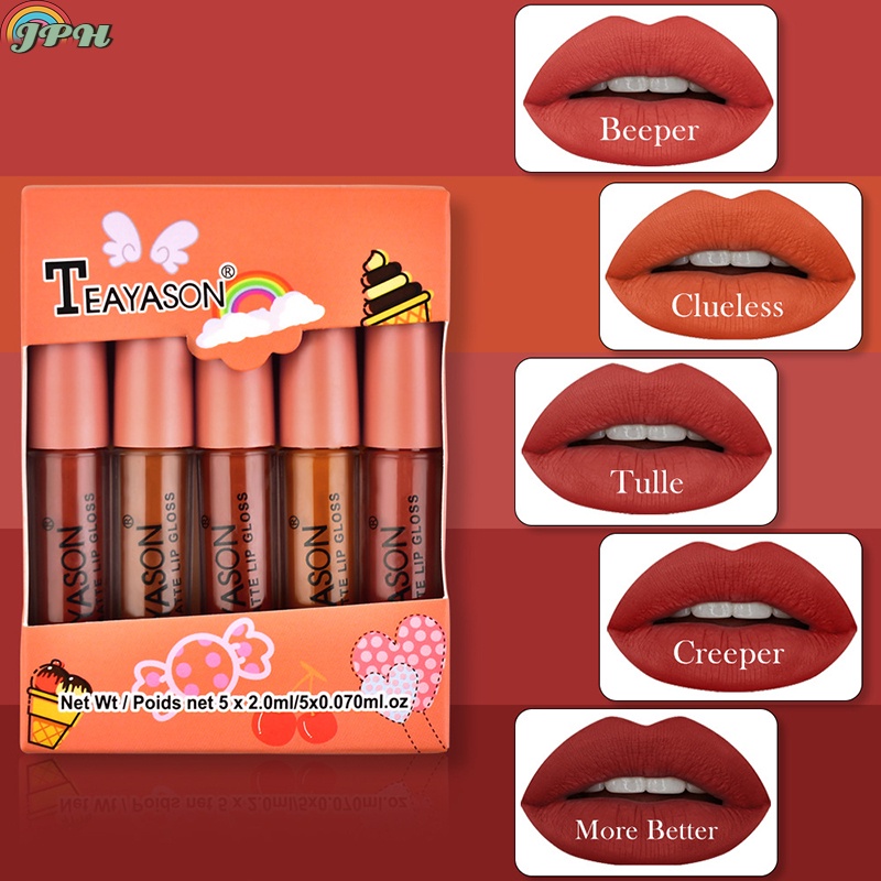 【JP4】5Pcs/Set Matte Liquid Lipstick Velvet Sexy Lip gloss Set Cosmetic ...