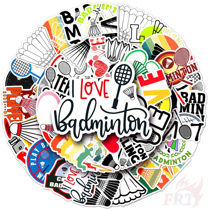 50Pcs/Set Badminton Series 01 Stickers Waterproof DIY Fashion Decals ...