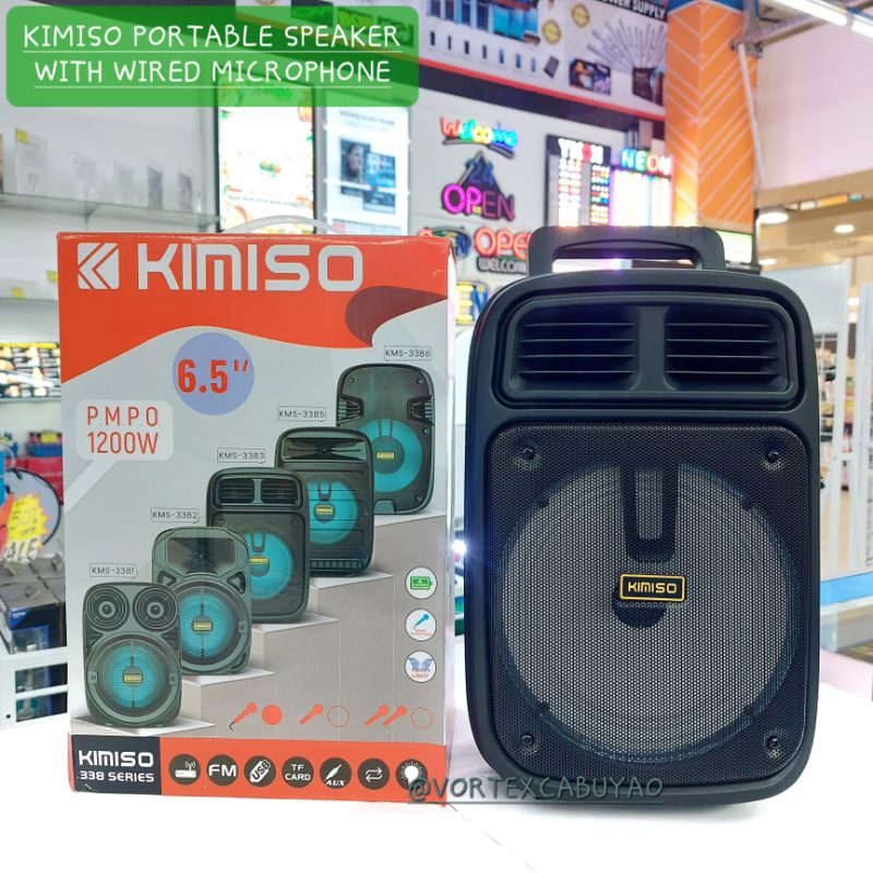 KIMISO PORTABLE SPEAKER KMS-338X SERIES WITH WIRED MICROPHONE (RANDOM ...