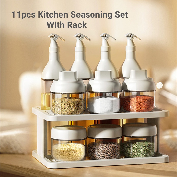 BILIBILI 8pcs/11pcs Set of Seasoning Jar Kitchen Storage Spice Jar Oil ...