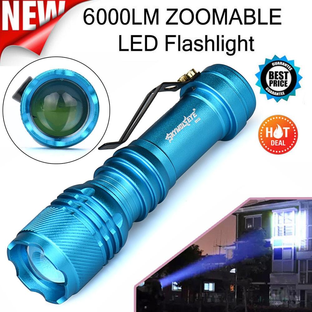 6000LM LED Flashlight rechargeable torchlight powerful mini torch light ...
