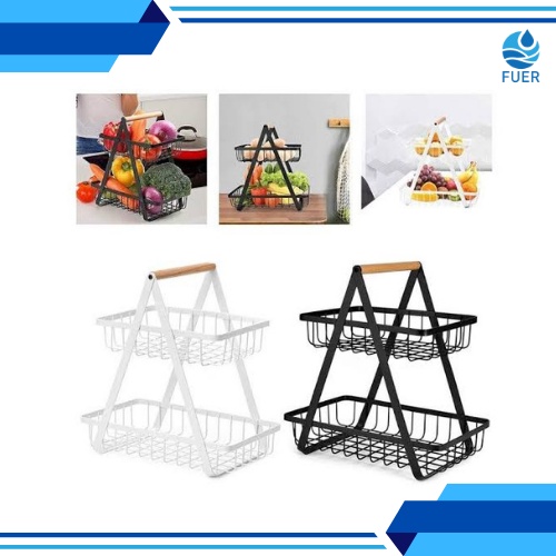 2-Tier Fruit Basket for Table Display Fruits Stand Detachable ...