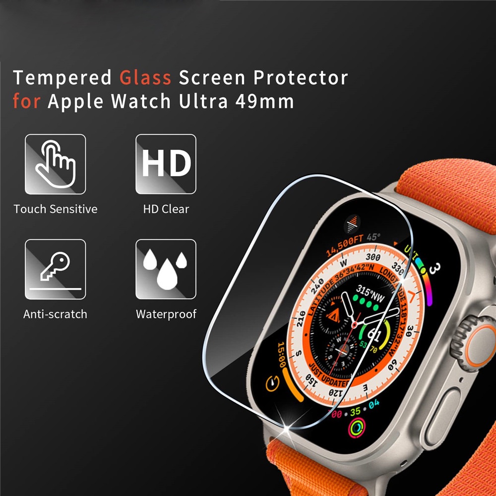 Toughened glass screen saver for Apple Watch Ultra 49mm scratch proof ...