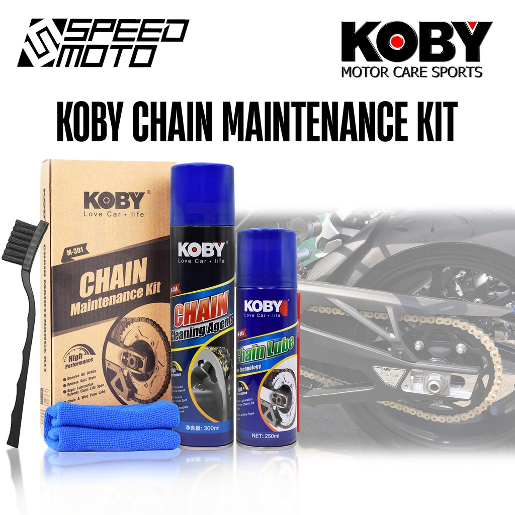 KOBY 2 in 1 CHAIN MAINTENANCE KIT FOR MOTORCYCLE | Shopee Philippines