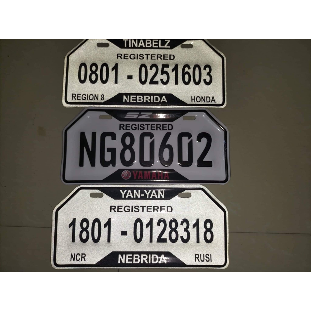 STANDARD REFLECTORIZED MOTORCYCLE PLATE | Shopee Philippines