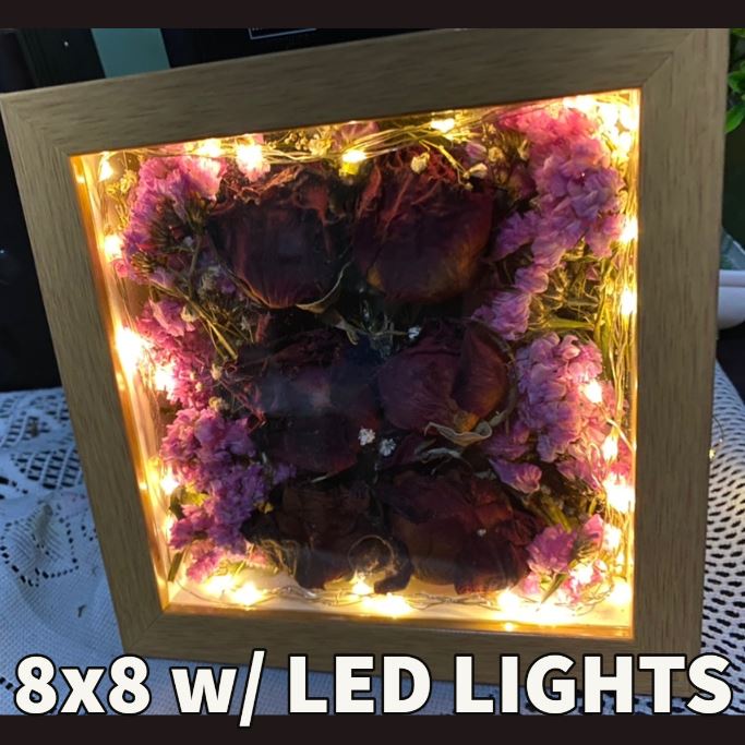 [8x8 Inches with LED LIGHTS] ShadowKing GLASS ShadowBox Shadow Box ...