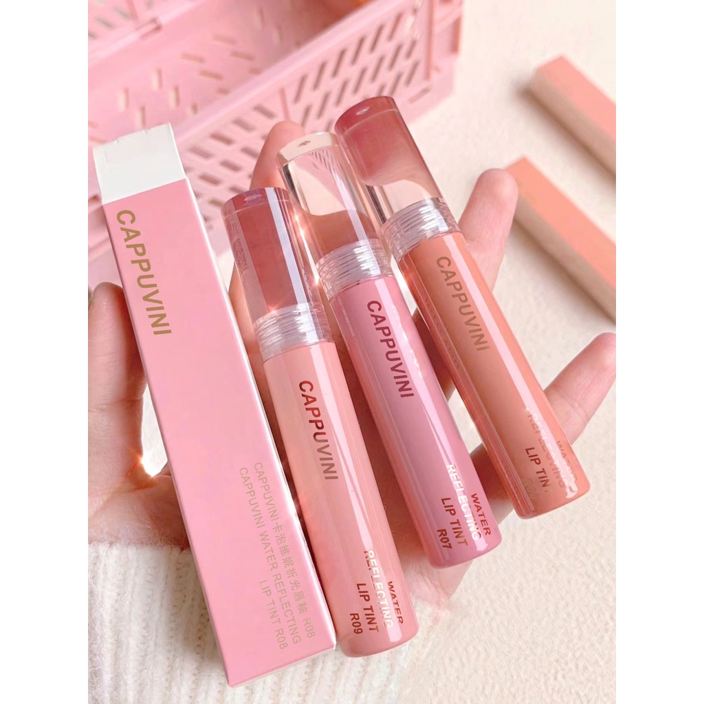 FUN LIVE New Cappuvini water reflecting lip tint lip gloss mirror long ...