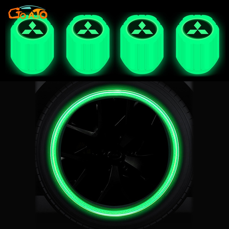 4PCs tire valve cap luminous tire wheel rims valve stem cover caps for ...
