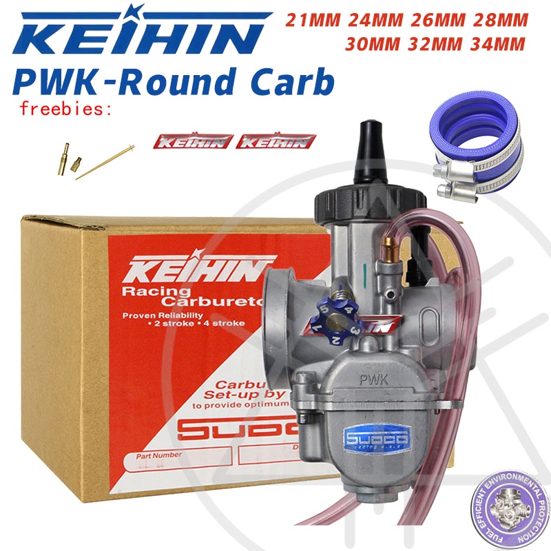 KEIHIN Racing Carburator PWK FLAT SLIDE WITH MANIFOLD / JETS 21MM 24MM ...