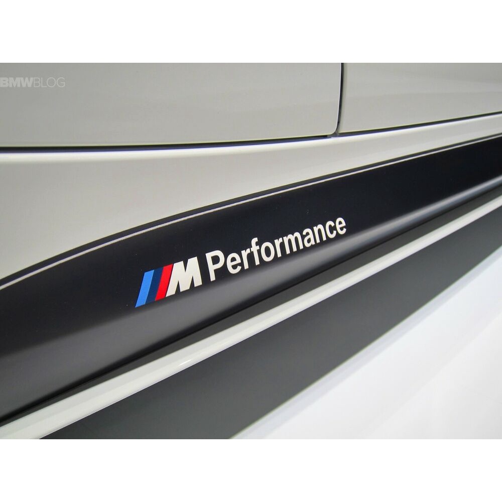 2x BMW M Performance side skirt White decal sticker logo F20 F30 E60 ...
