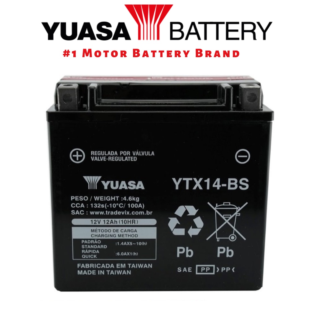 Yuasa YTX14-BS Made in Taiwan (Best for BMW GS 1200 & 1250) | Shopee ...