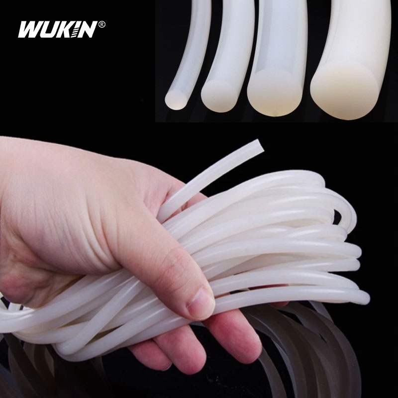 1M 1~9mm Solid Silicone Rubber Sealing Strip White Silicone Round High Temperature Resistant Non ...