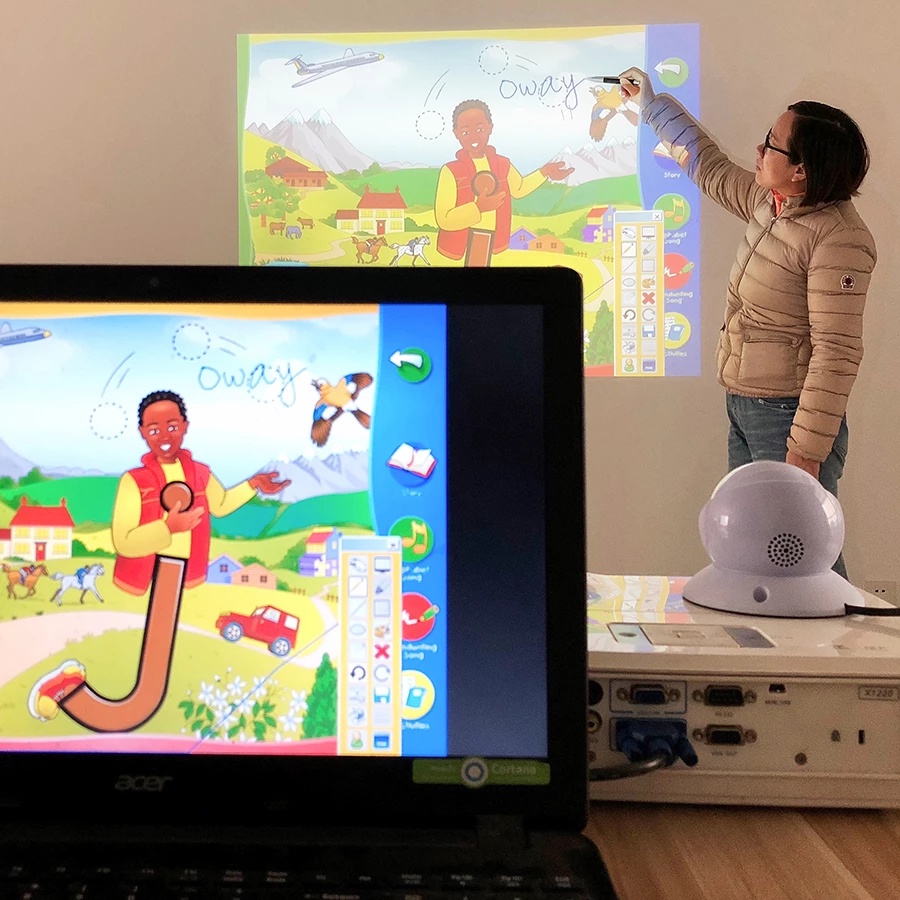 30-220 Inch Interactive Whiteboard HD Electric Wall Mount Projection ...