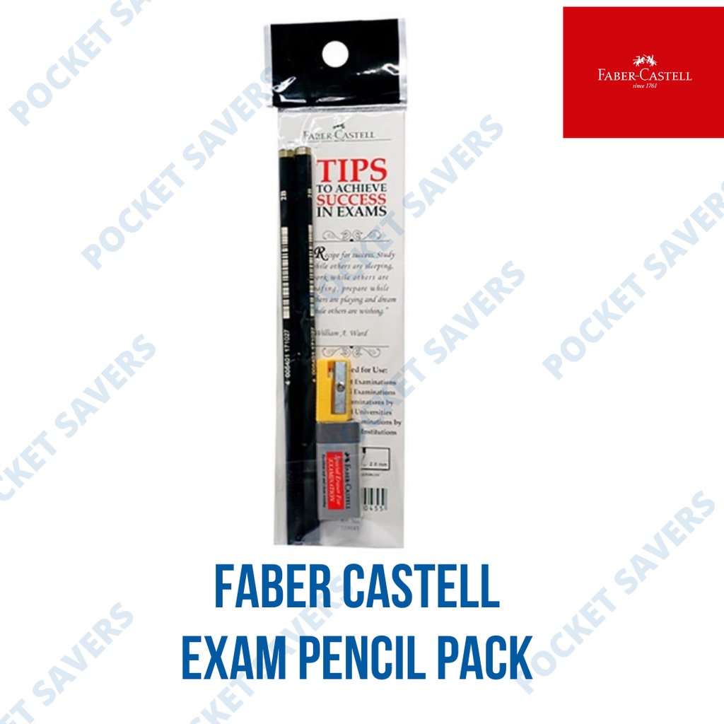 FABER CASTELL Exam Pack (Pencil, Eraser, Sharpener Set) | Shopee ...