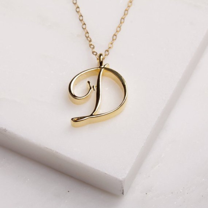 Small Cursive Alphabet Initial Capital Letter 26 A-Z Chain Necklace ...