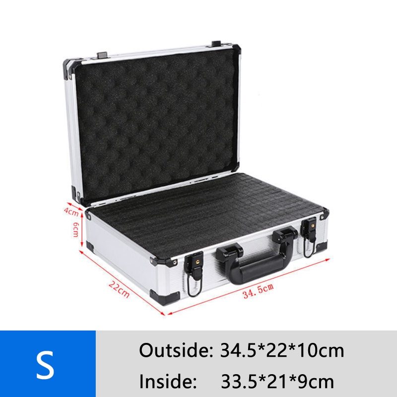 Portable Aluminum Alloy Toolbox Password Box Safe Document Hardware ...