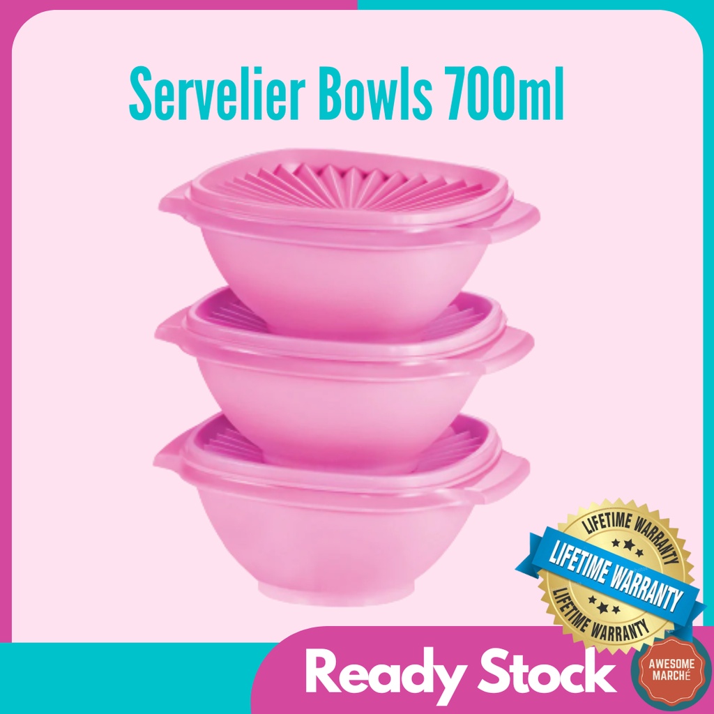 Tupperware Servelier Bowl 700ml Pink Food Storage Airthight Liquid ...