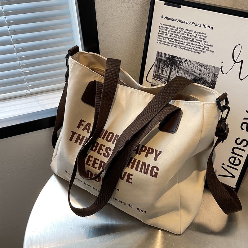 Large Capacity Commuter Bag Women's 2024 New Shoulder Canvas Bag Joker ...