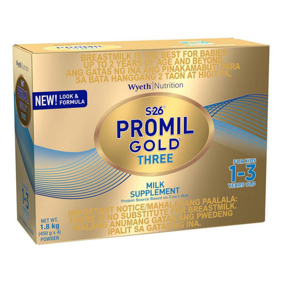 S-26 Promil Gold Three 1.8Kg Milk Supplement For Kids 1-3 Years (450G X ...