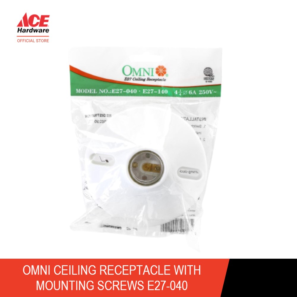 Omni Ceiling Receptacle with Mounting Screws E27-040 | Shopee Philippines