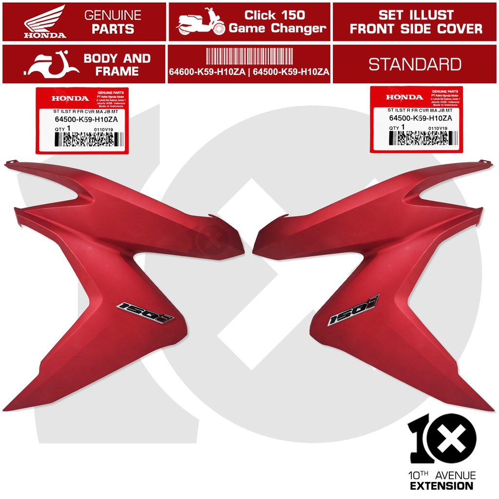 10thX Honda Genuine Set Illust Front Cover Part No.64500-(64600)-K59 ...