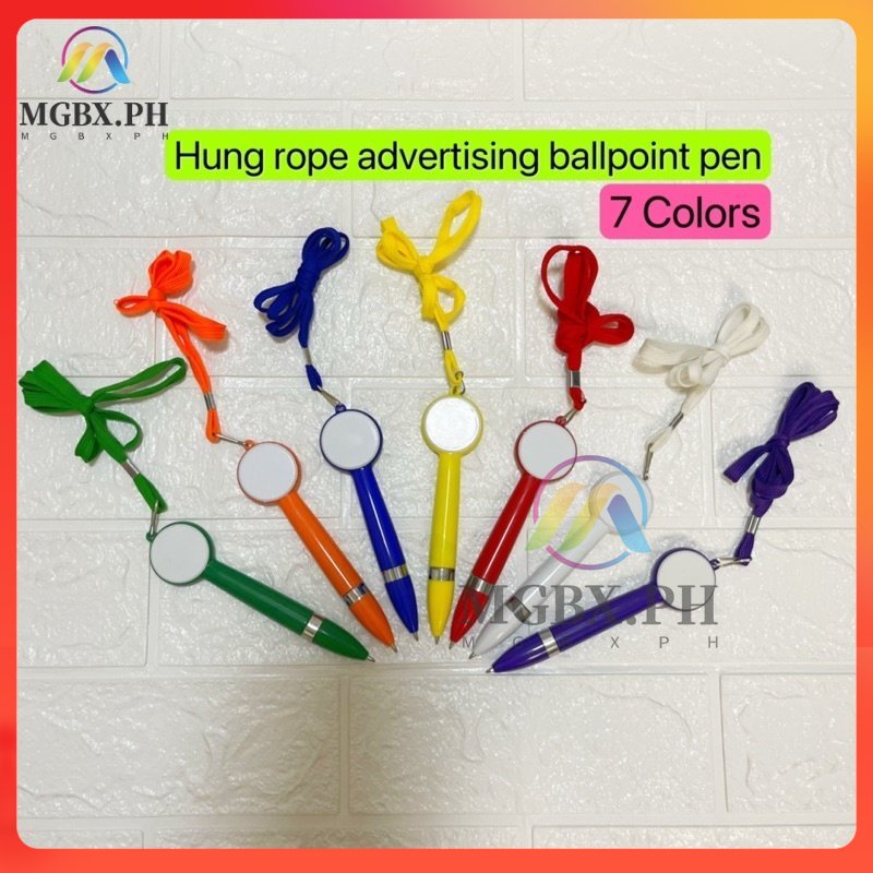 Hung rope advertising ballpoint pen Plastic gift pen school supplies ...