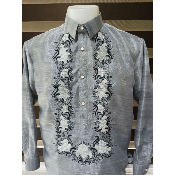 Barong Tagalog Organza Half Open Design | Shopee Philippines