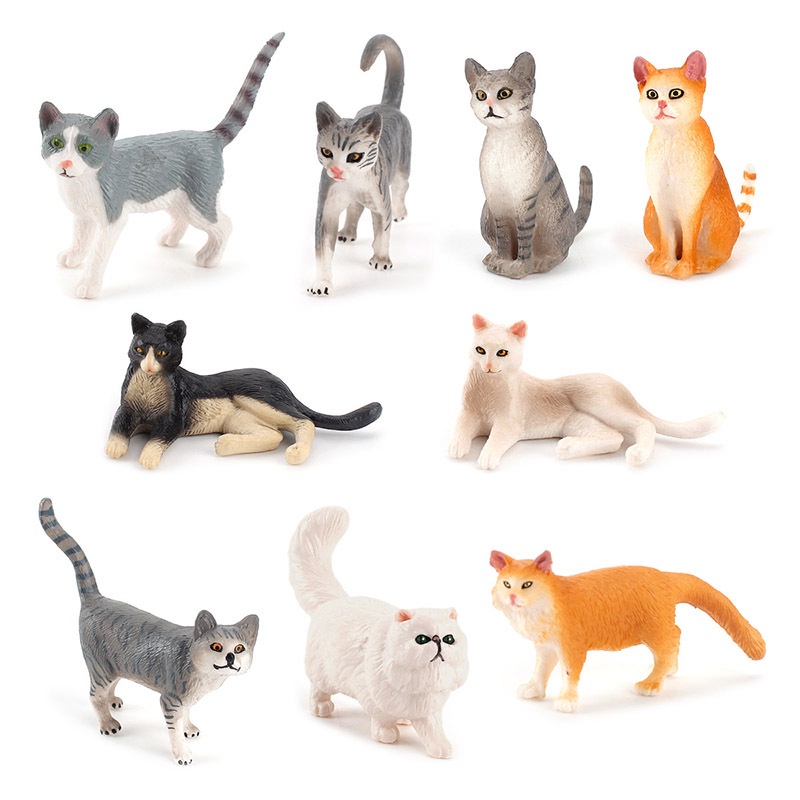 Simulation Solid Cat Pet Hard Persian Norwegian Static Ornaments Figure ...