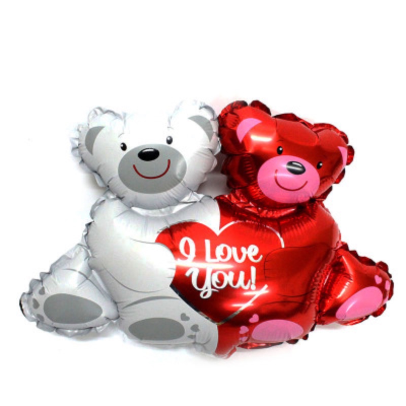 3DLOVE Heart Hugging Bear Aluminum Film Balloon Cartoon Love Aluminum ...