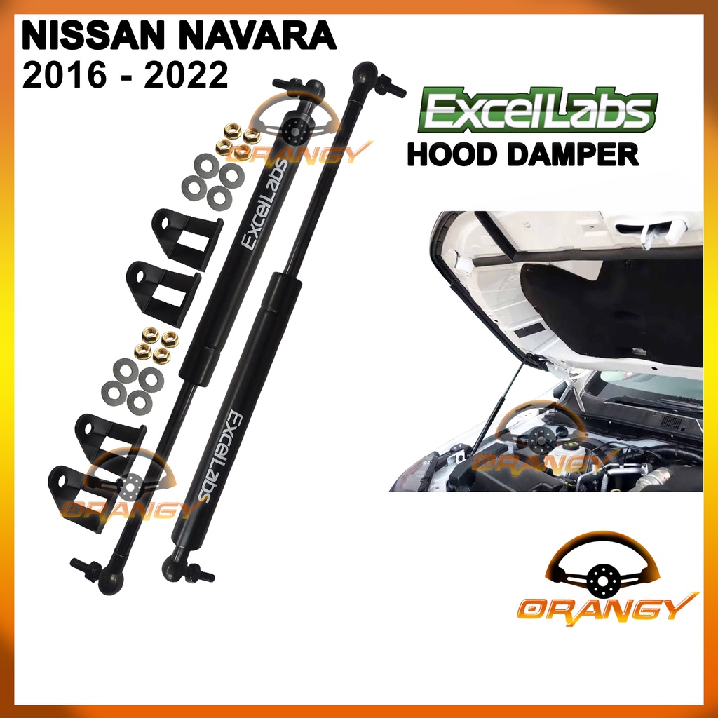 Nissan Navara 2016 to 2020 EXCELLABS Hood Damper Bonnet Shock Kit 2017 ...