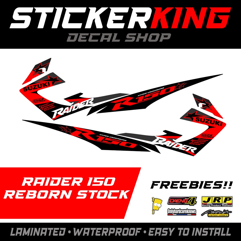Raider 150 Reborn Stock Decals with freebies (Red) | Shopee Philippines