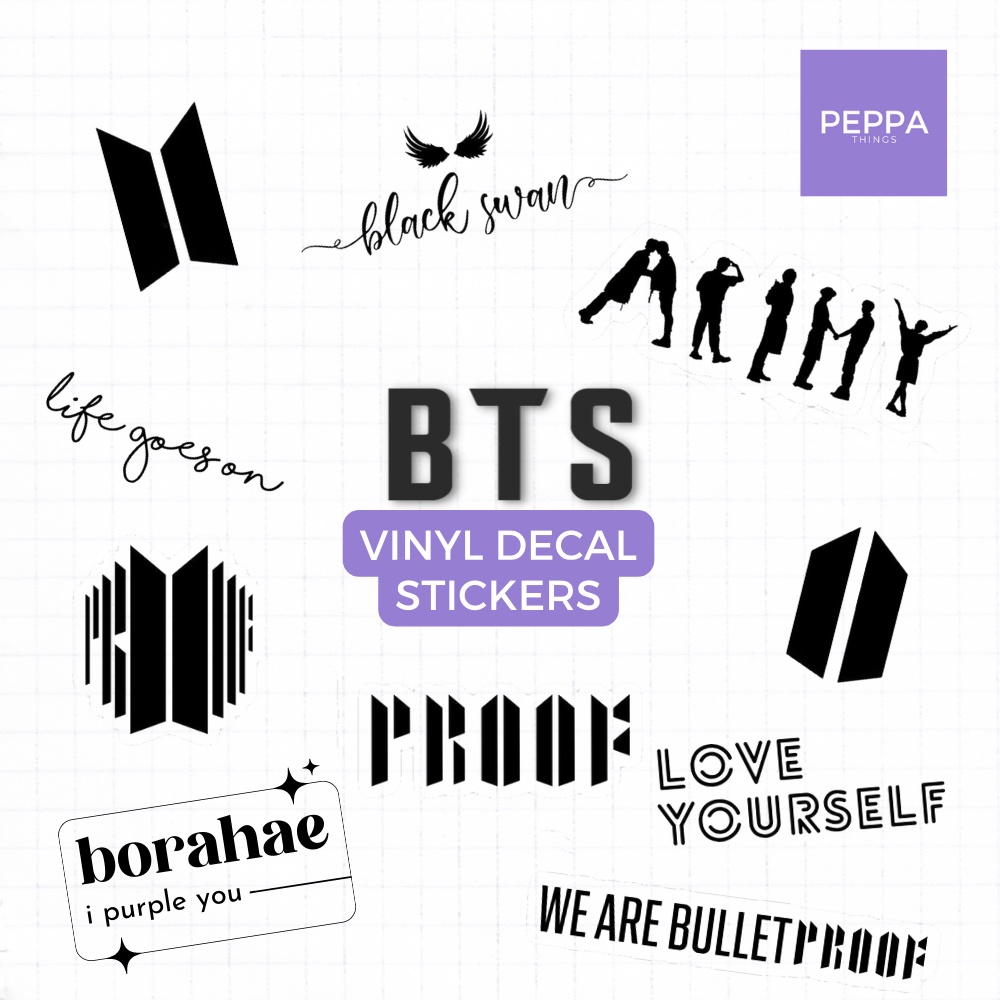 BTS Vinyl Decal Stickers for Laptop, Tumbler, Car, Motorcycle, etc ...