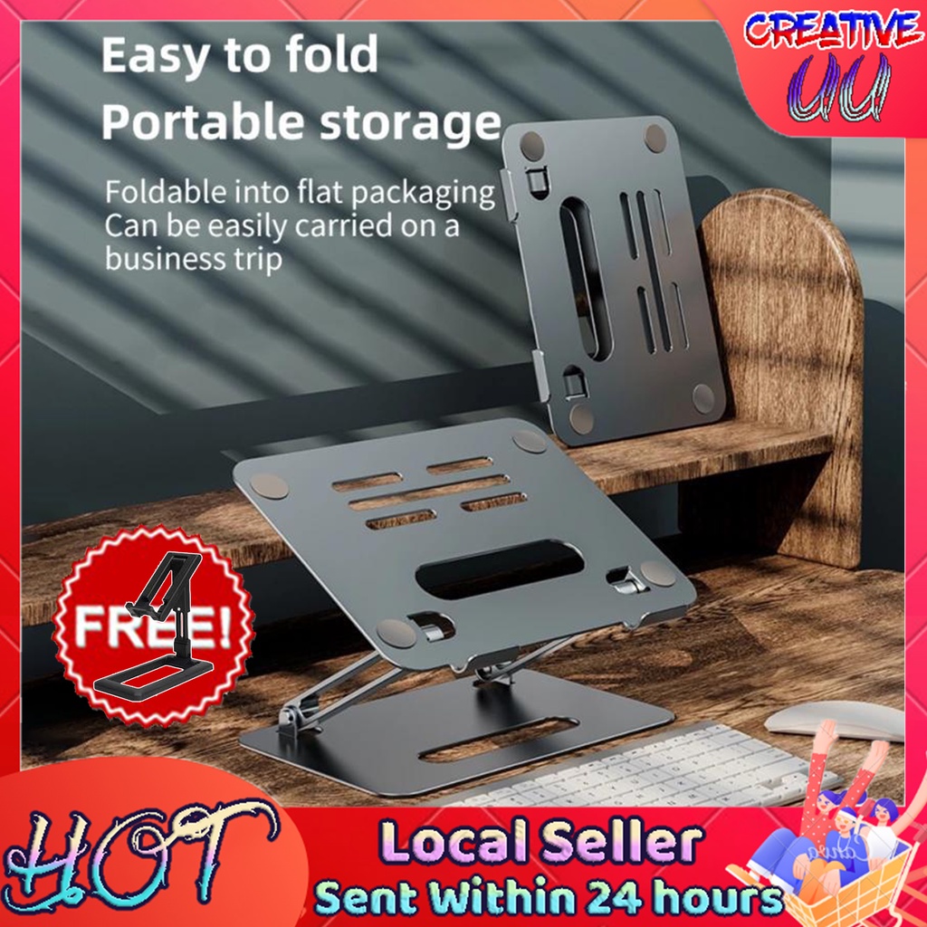 Laptop Stand Aluminum Folding Tablet Laptop Holder Dual Adjustable ...