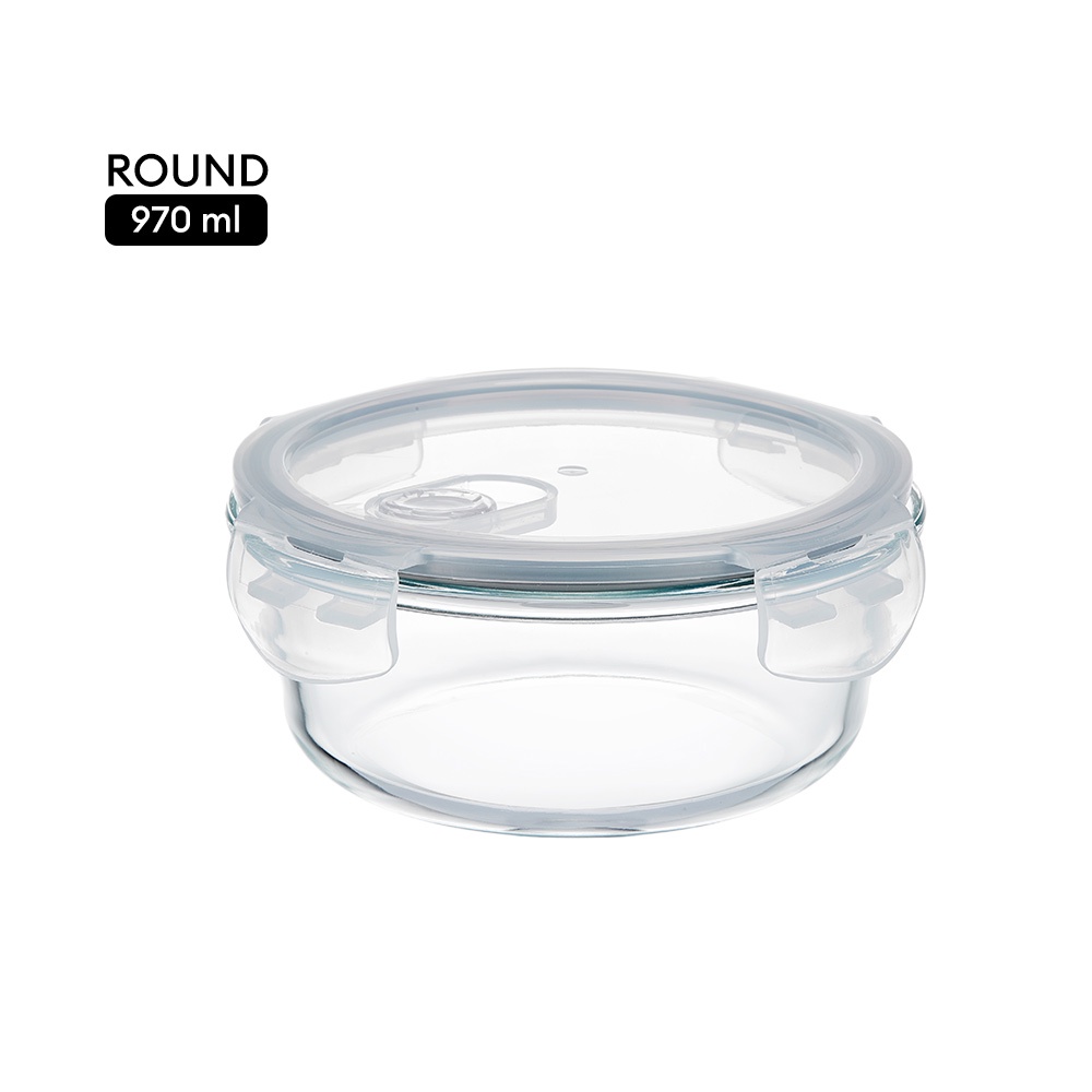 LOCAUPIN Borosilicate Glass Lunch Box Meal Food Container Steam Release ...
