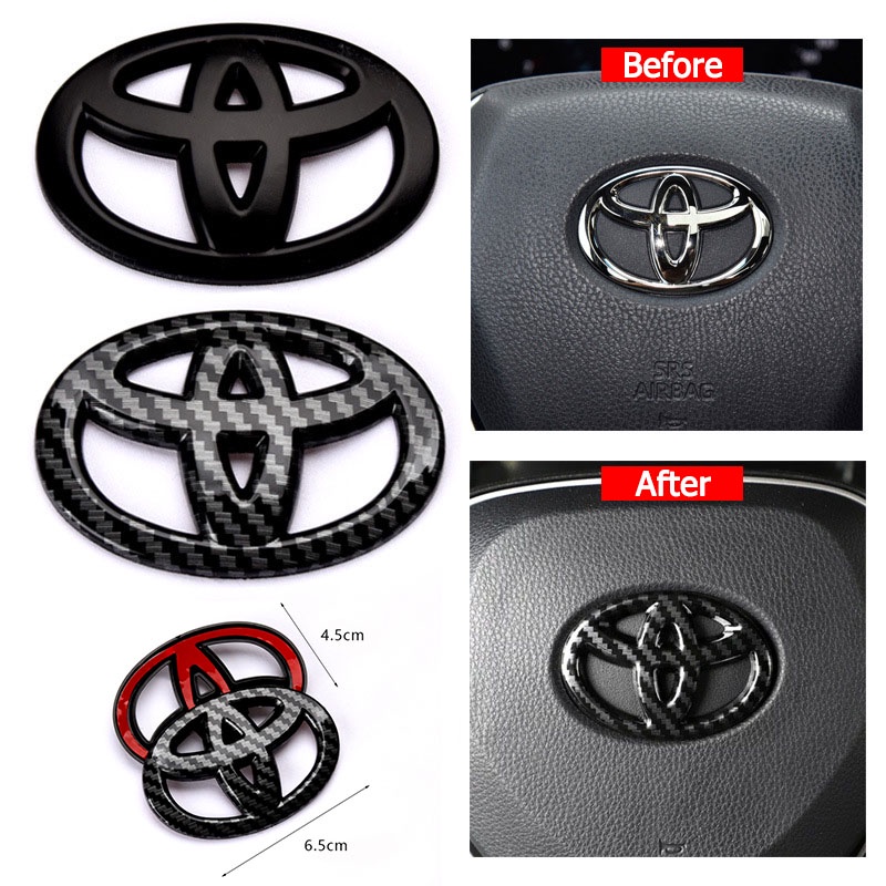 TOYOTA Car Steering Wheel Emblem Badge Sticker For Toyota Avanza Vios ...