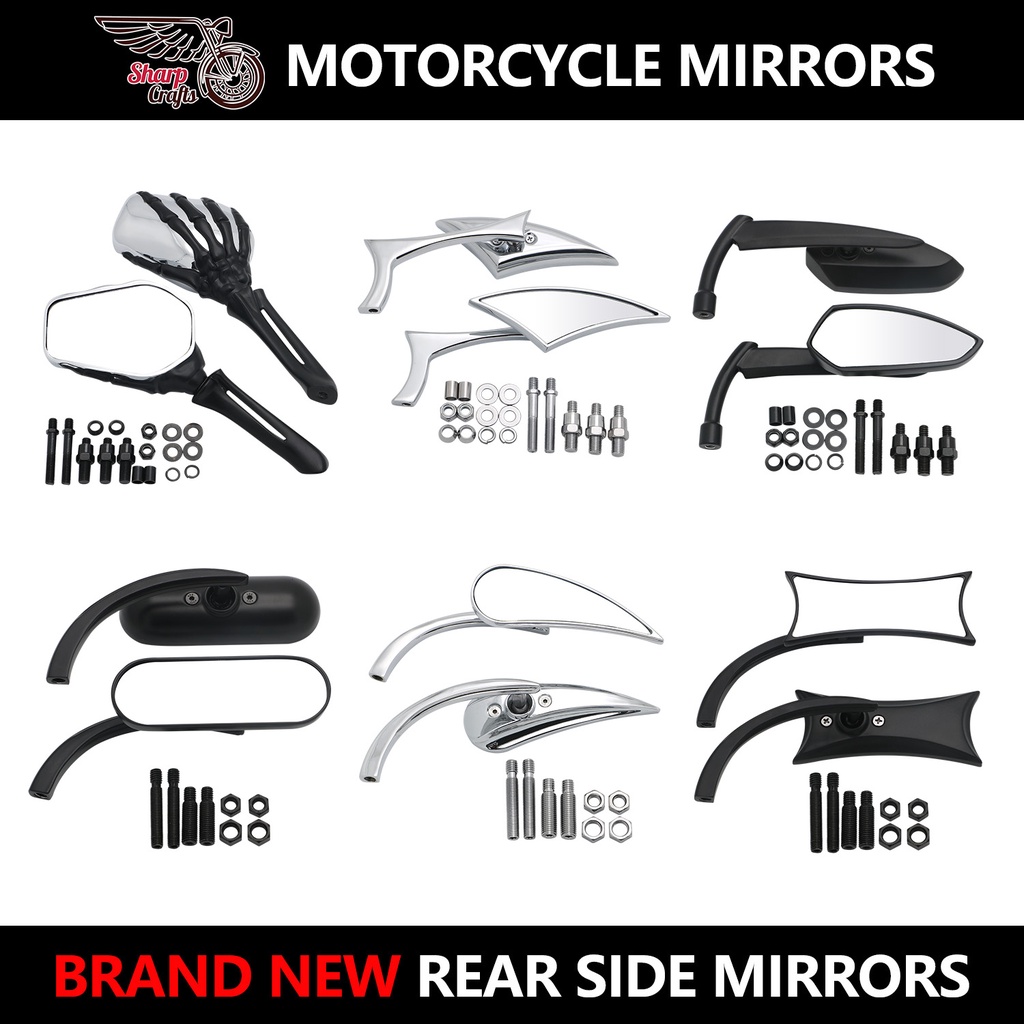 Motorcycle 8mm 10mm Thread Universal Naked Cruiser Bikes Rear View