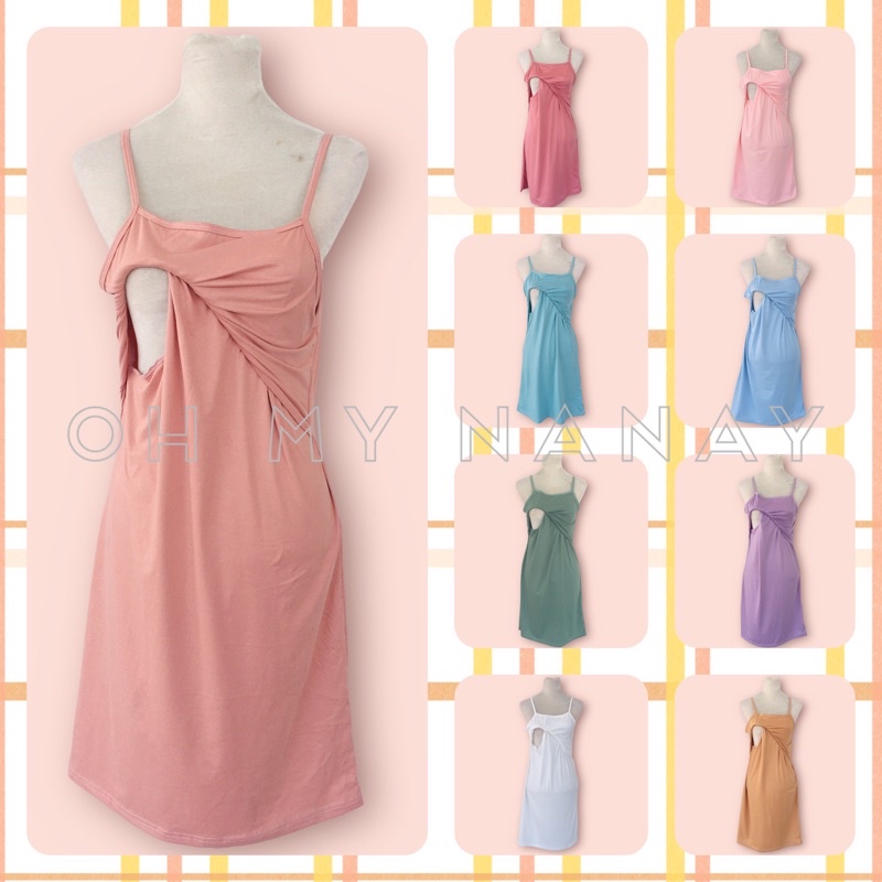 OH MY NANAY - Breastfeeding Tank DRESS Sleeveless Nursing Dress ...